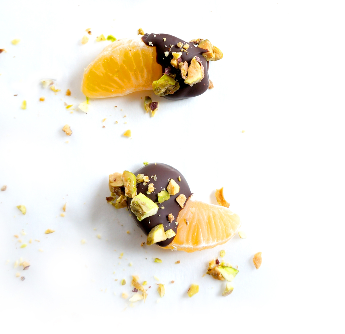 Chocolate Dipped Clementines with Chopped Pistachios - Haute & Healthy ...