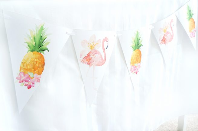 DIY Free Printable Tropical Party Banner - Haute & Healthy Living