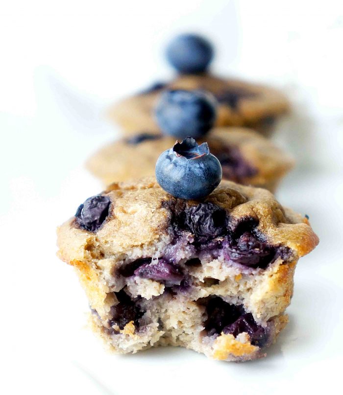 No Sugar-Added Mini Blueberry Banana Muffins | Haute & Healthy Living