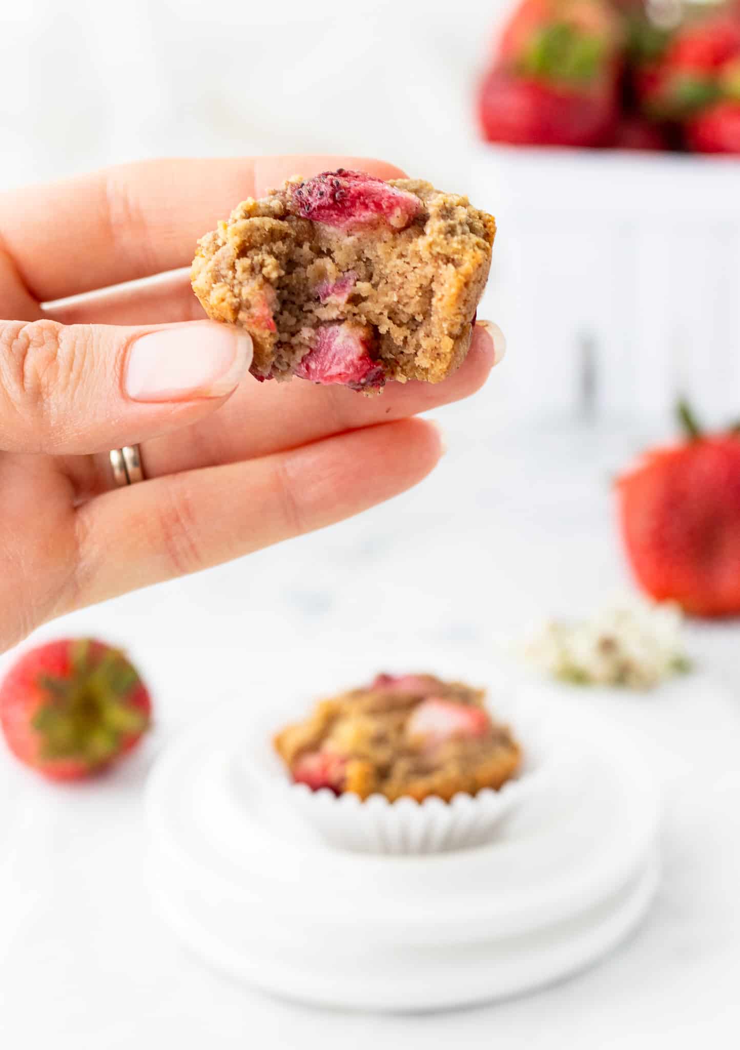 Mini Strawberry Muffins - Haute & Healthy Living