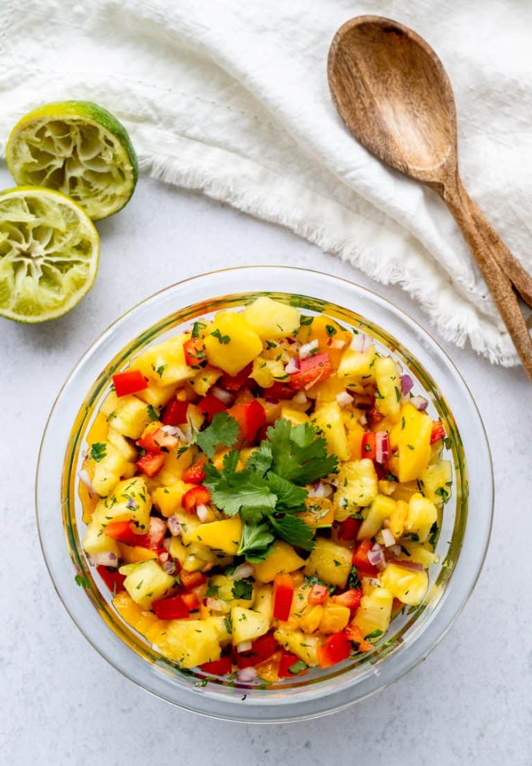 Easy Mango Pineapple Salsa Recipe - Haute & Healthy Living