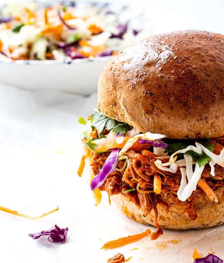 Slow Cooker Pulled Pork with Homemade BBQ Sauce {Paleo}