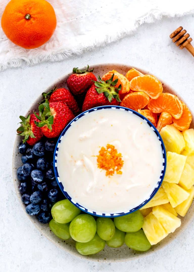 Easy Greek Yogurt Fruit Dip - Haute & Healthy Living