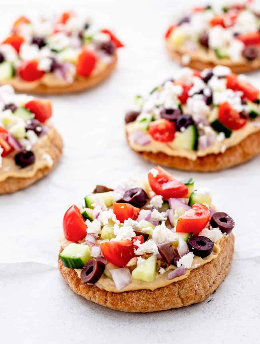 Mini Greek Pita Pizzas | Haute & Healthy Living
