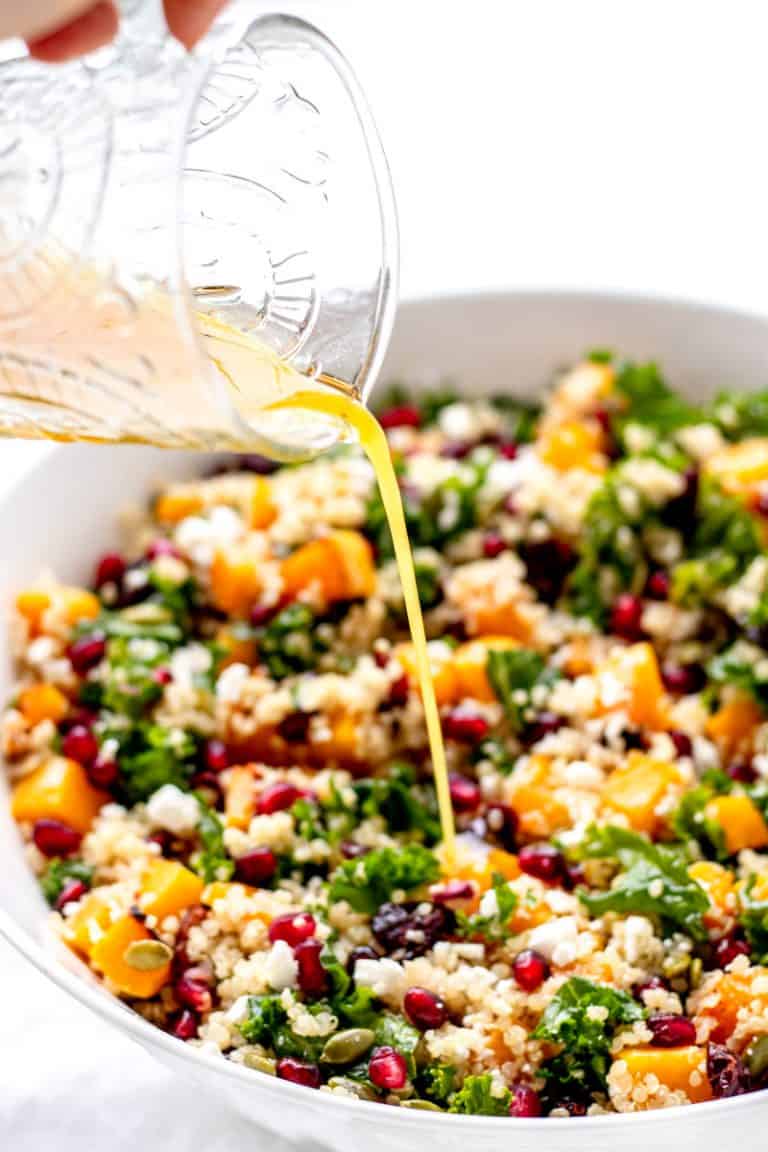 Quinoa Salad with Pomegranate, Kale & Butternut Squash
