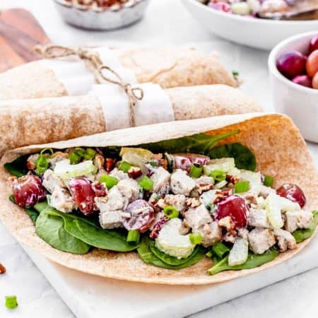 Healthy Turkey Wrap with Grapes and Pecans