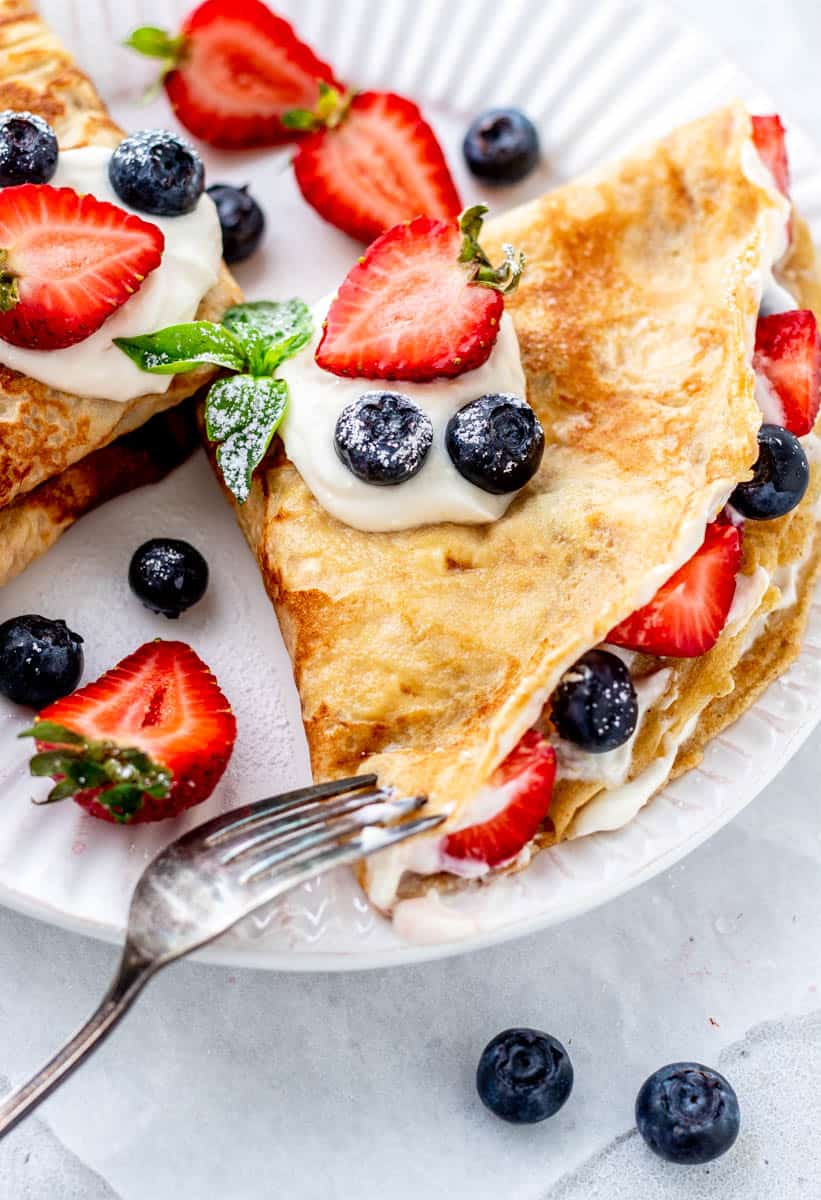 Healthy Crepes with Almond Milk {Dairy-free} - Haute & Healthy Living