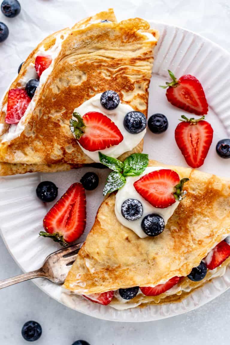 Strawberry Cream Cheese Crepe Filling {Healthy + Easy!}