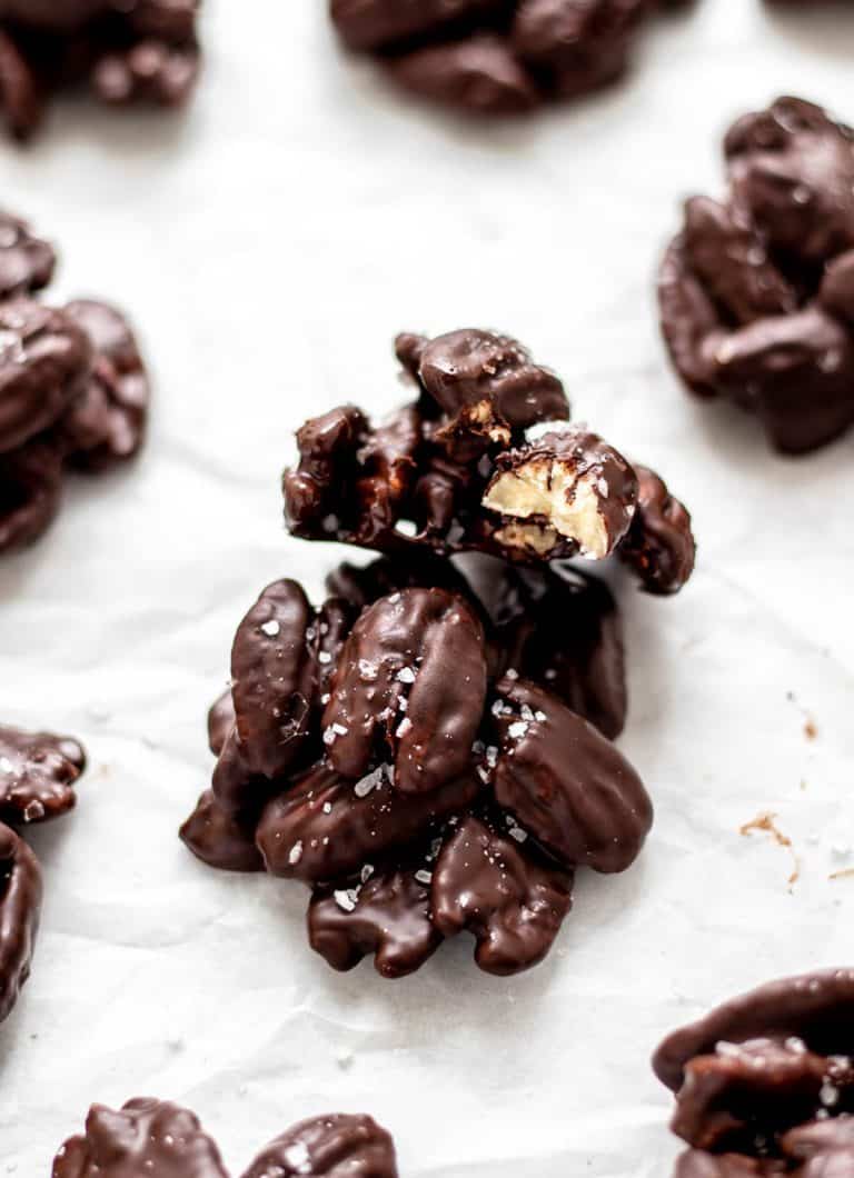 Dark Chocolate Covered Pecans - Haute & Healthy Living