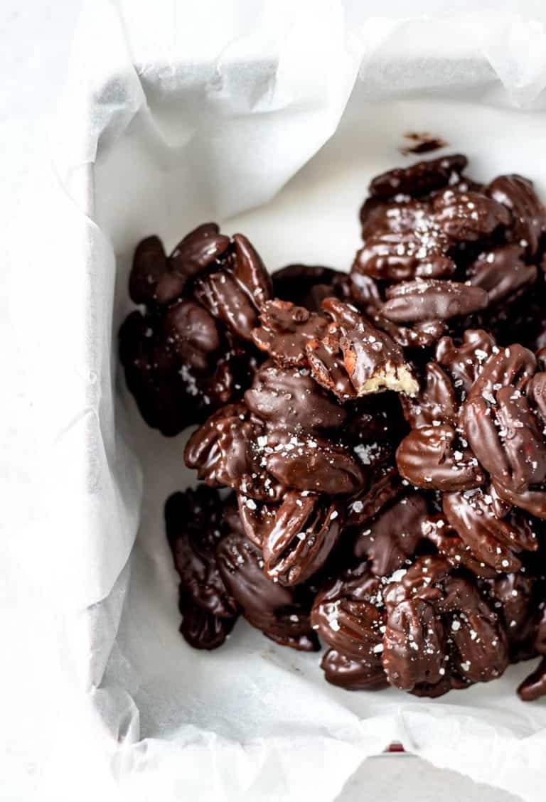 Dark Chocolate Covered Pecans - Haute & Healthy Living