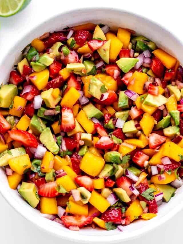 Easy Strawberry Mango Salsa Recipe Story - Haute & Healthy Living