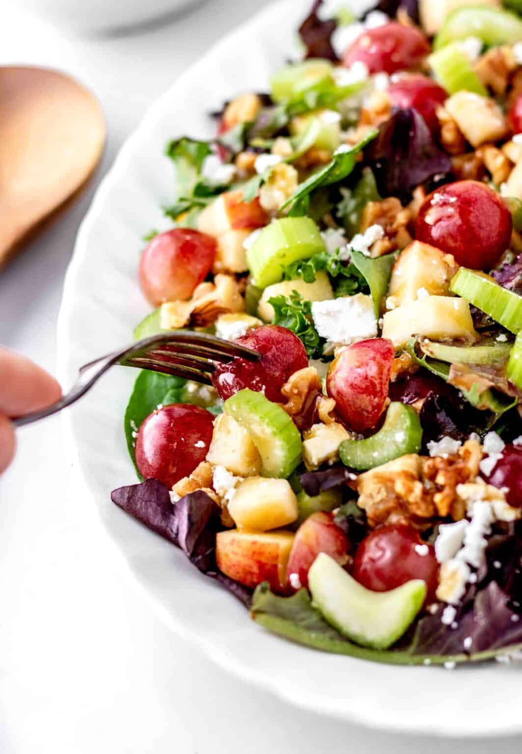 Healthy Waldorf Salad with Grapes {No Mayo} - Haute & Healthy Living