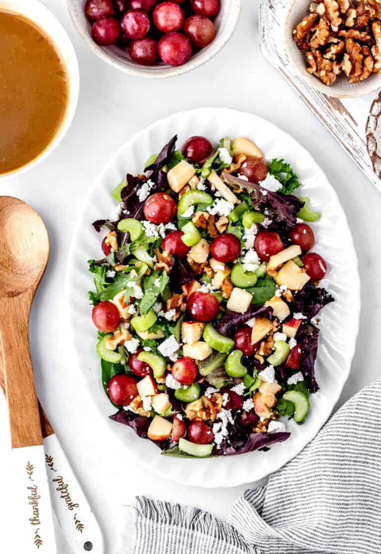 Healthy Waldorf Salad with Grapes {No Mayo} - Haute & Healthy Living