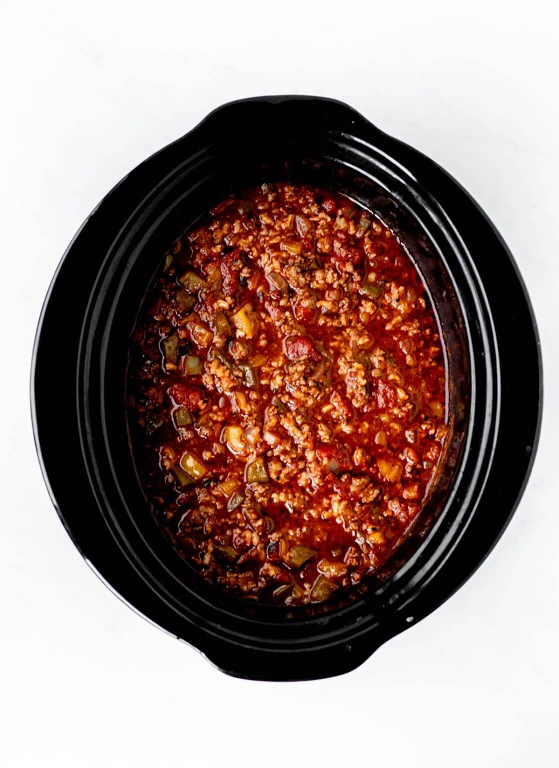 Healthy Crock Pot Stuffed Pepper Soup {with Uncooked Rice}