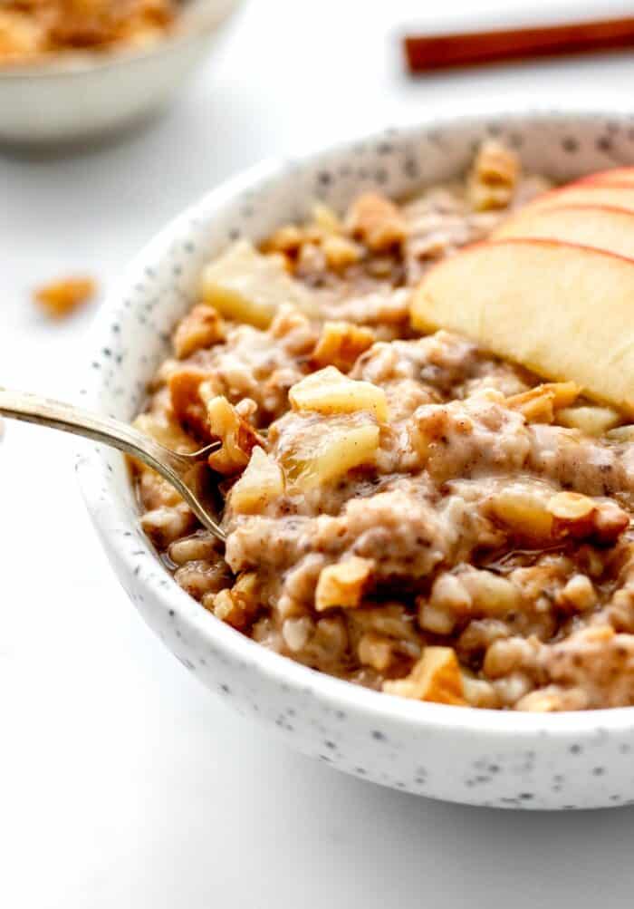 Crock Pot Apple Cinnamon Steel Cut Oatmeal Recipe - Haute & Healthy Living
