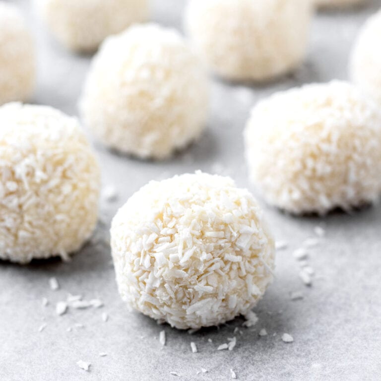 White Chocolate Coconut Truffles {3-Ingredients} - Haute & Healthy Living