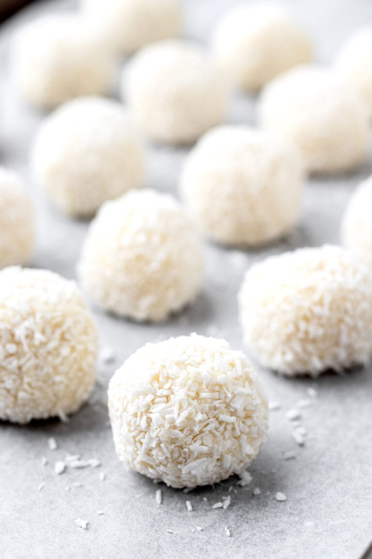 White Chocolate Coconut Truffles {3-Ingredients} - Haute & Healthy Living