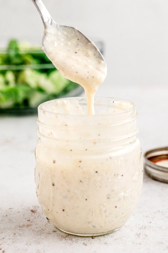 Healthy Caesar Salad Dressing {No Mayo, No Egg} - Haute & Healthy Living