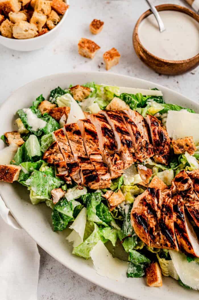 Healthy Chicken Caesar Salad Recipe - Haute & Healthy Living