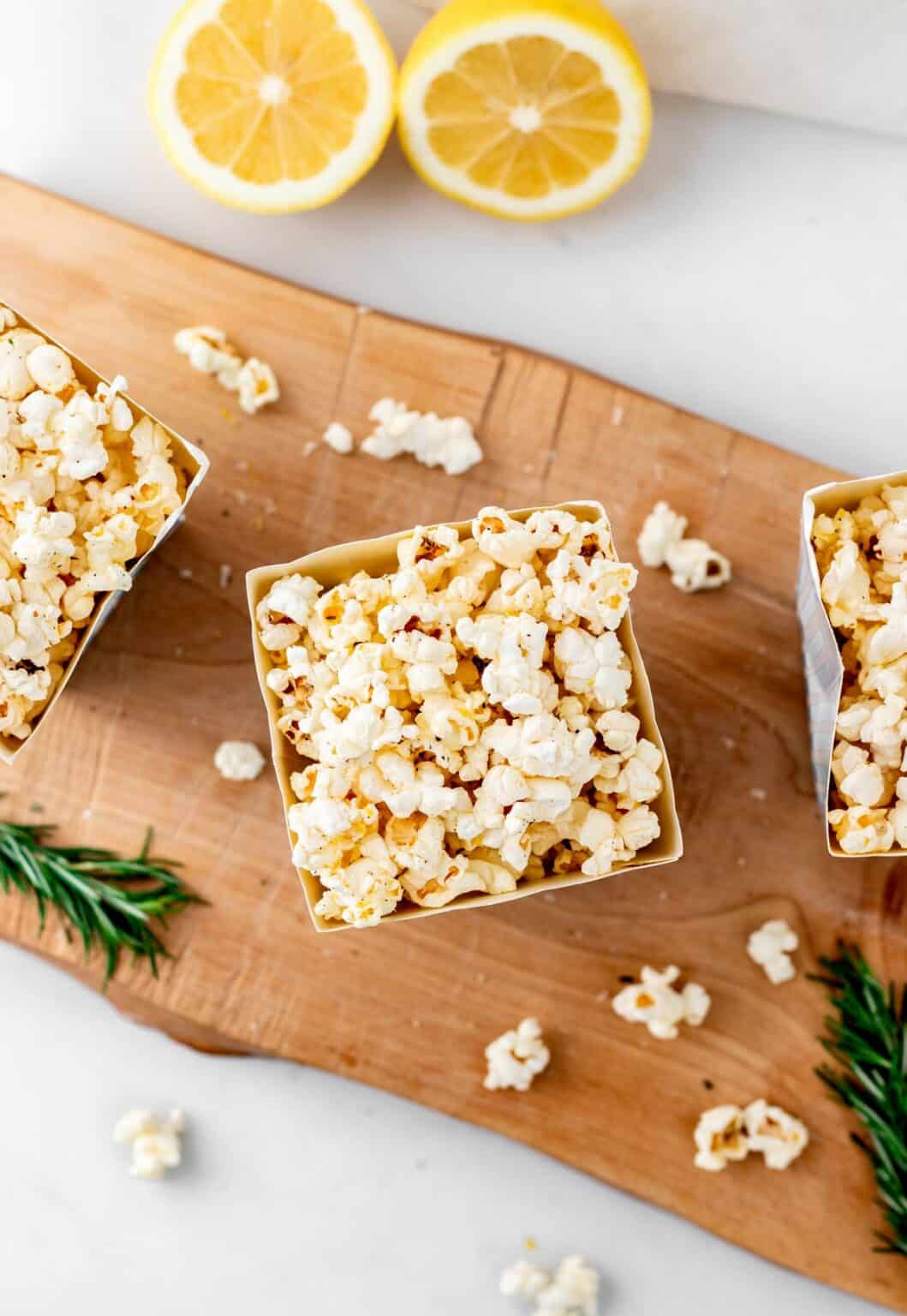 Lemon Parmesan Rosemary Popcorn Recipe - Haute & Healthy Living