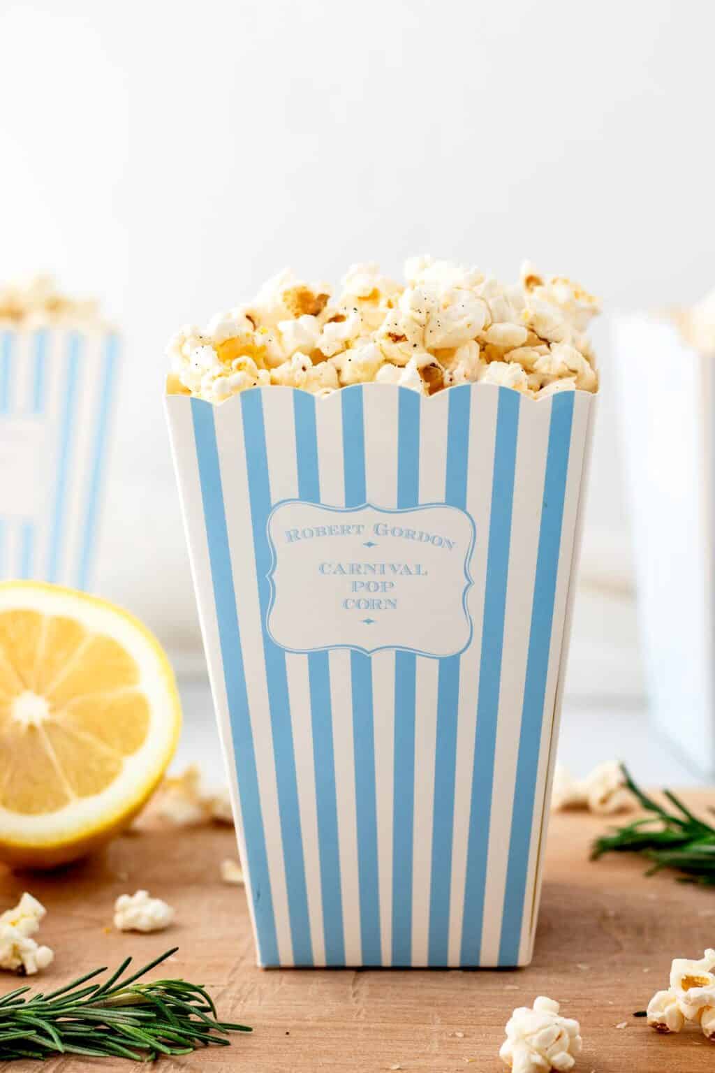 Lemon Parmesan Rosemary Popcorn Recipe - Haute & Healthy Living