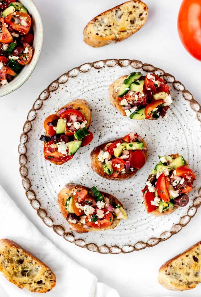Mediterranean Bruschetta With Feta Haute Healthy Living