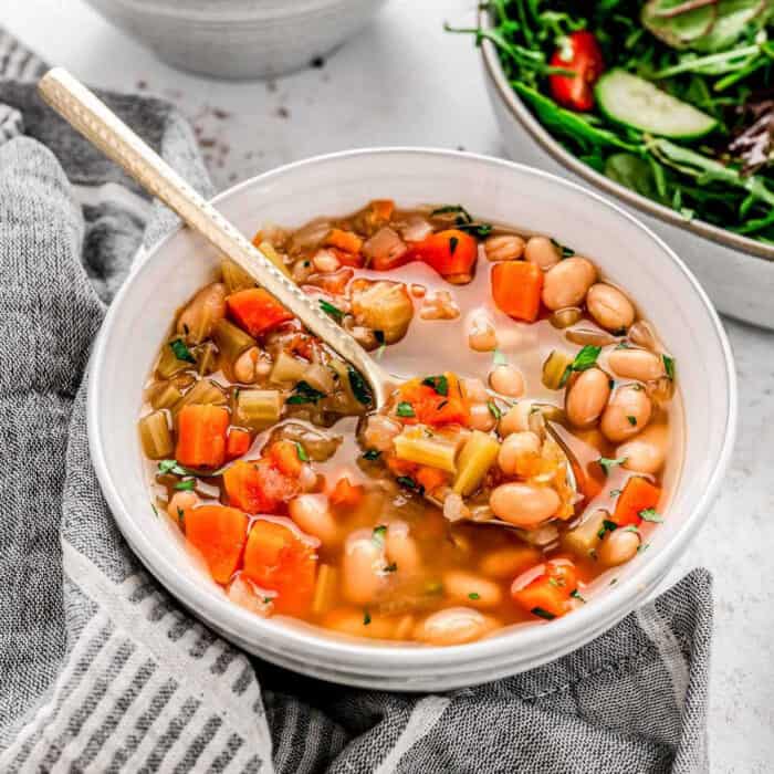 Easy Slow Cooker White Bean Soup Recipe {Vegetarian} - Haute & Healthy ...