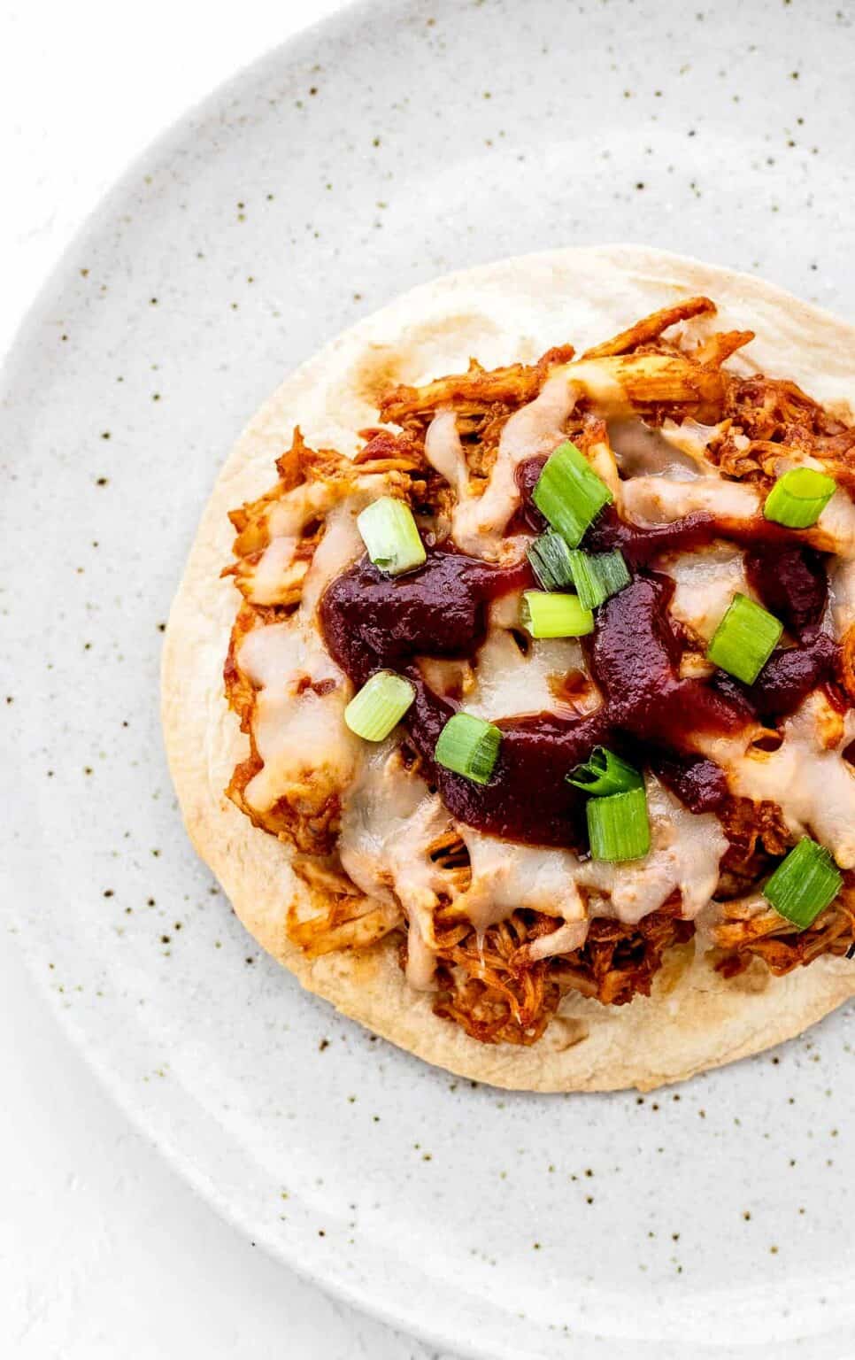 Quick & Easy BBQ Chicken Tostadas - Haute & Healthy Living
