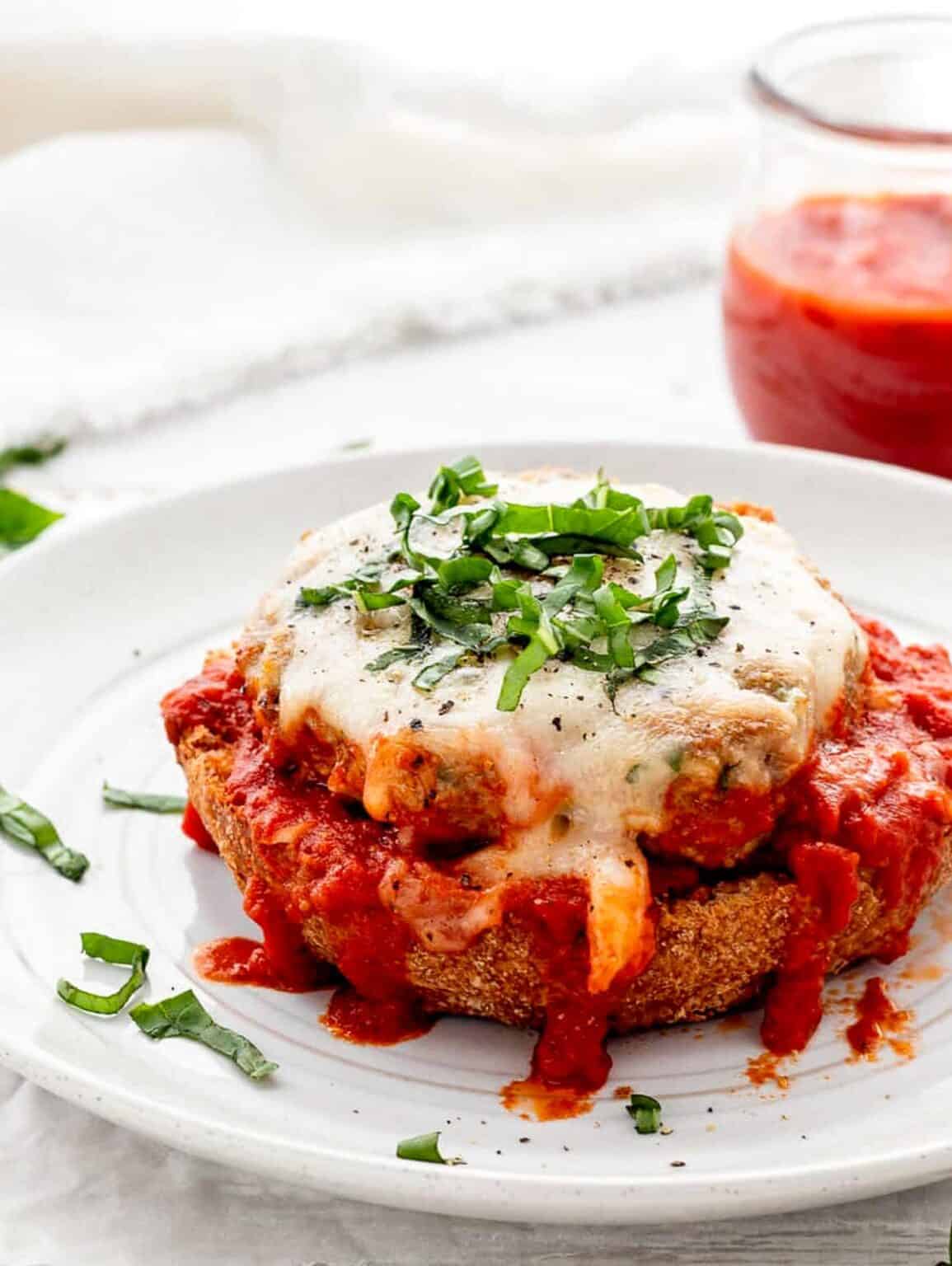 Easy Ground Chicken Parm Burgers Recipe - Haute & Healthy Living