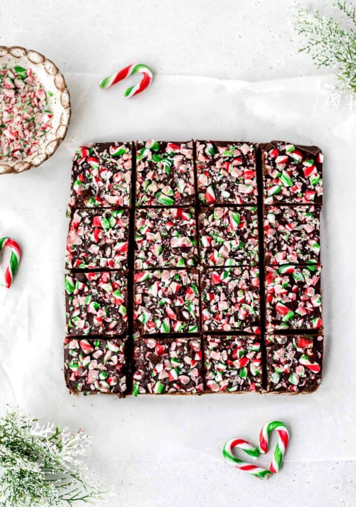 Easy 3-Ingredient Christmas Fudge Recipe {with Peppermint}