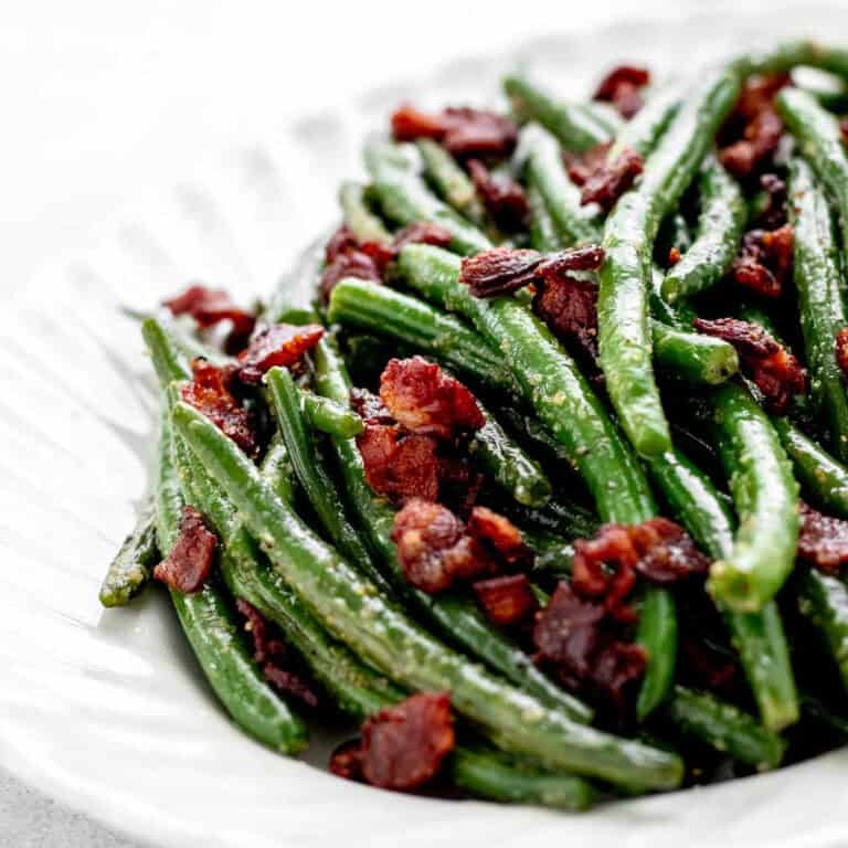 Fresh French Green Beans With Bacon - Haute & Healthy Living