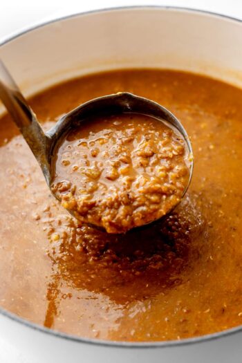 Easy Spiced Carrot and Lentil Soup {30 Minutes}