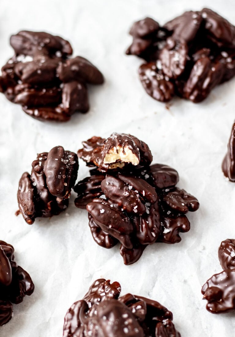 Dark Chocolate Covered Pecans - Haute & Healthy Living