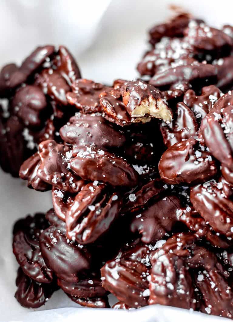 Dark Chocolate Covered Pecans - Haute & Healthy Living