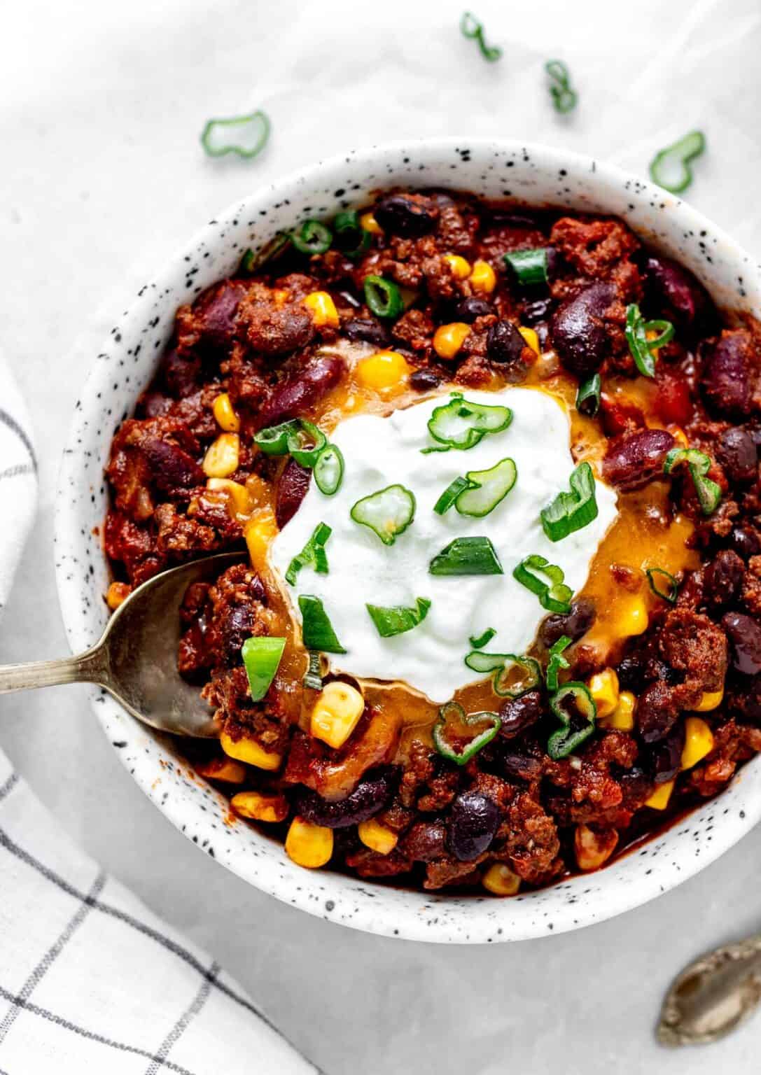 High Protein Chili {Kid-friendly, Slow Cooker} - Haute & Healthy Living