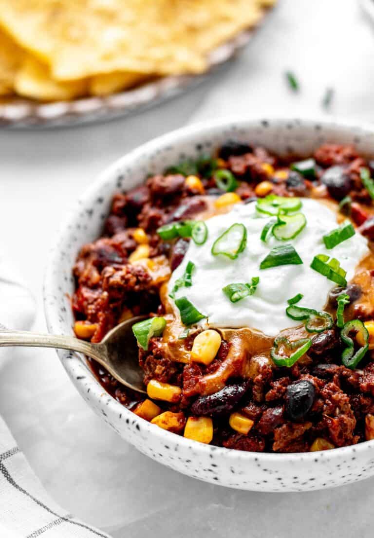 High Protein Chili {Kid-friendly, Slow Cooker} - Haute & Healthy Living