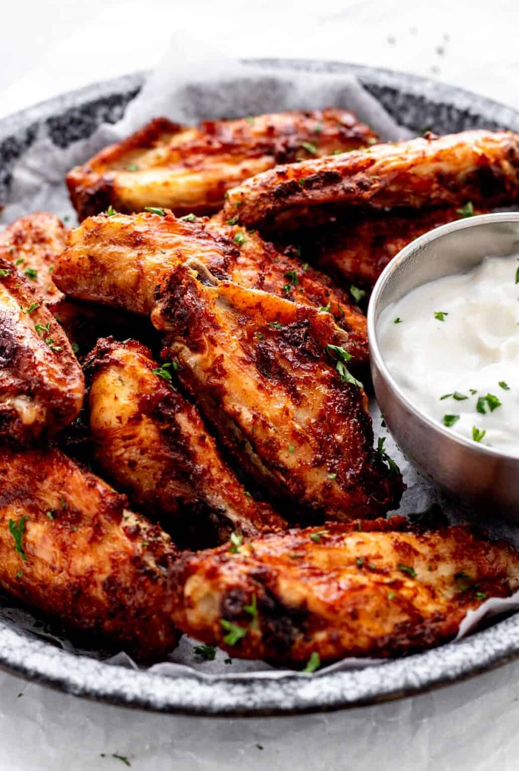 Crispy Air Fryer Chicken Wings {With Baking Powder}