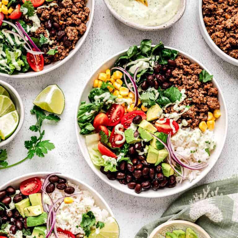 Easy Ground Beef Taco Bowls - Haute & Healthy Living