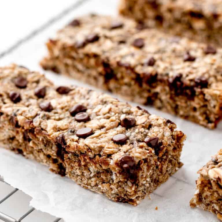 Peanut Butter Chocolate Chip Protein Bars - Haute & Healthy Living