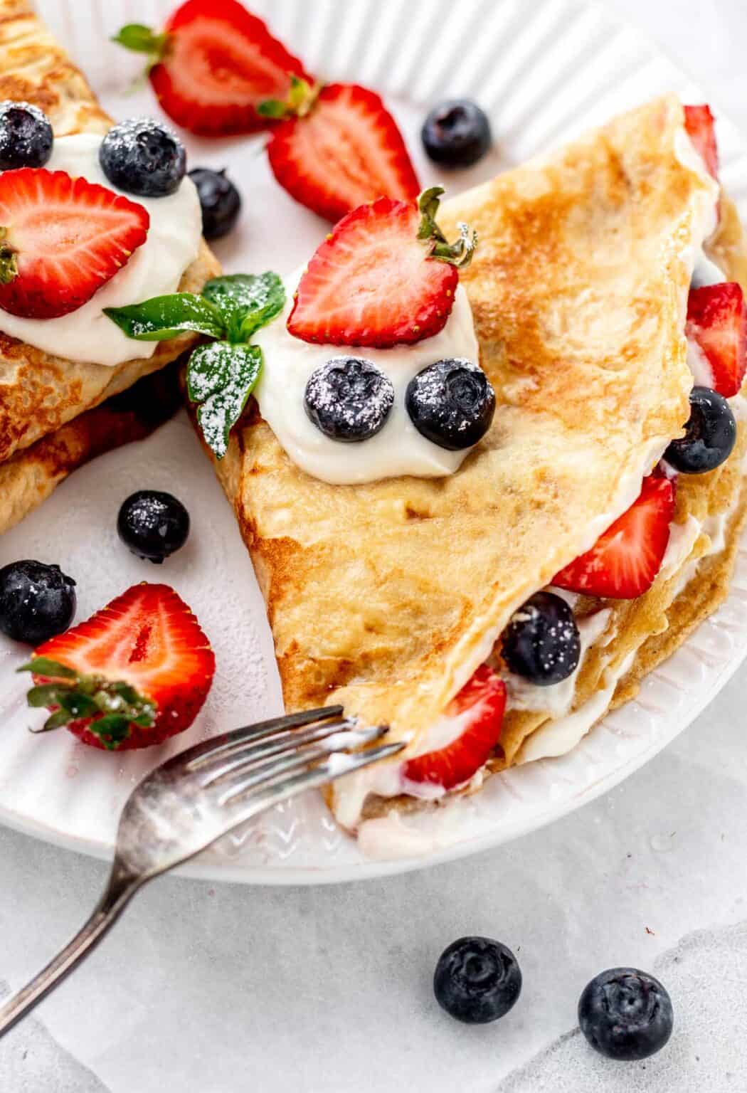 Healthy Crepe Recipe with Almond Milk {Dairy-free} - Haute & Healthy Living