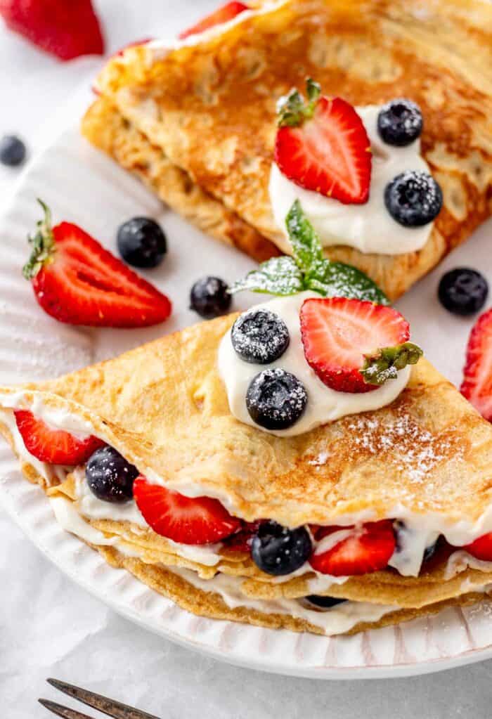 Healthy Crepe Recipe with Almond Milk {Dairy-free} - Haute & Healthy Living