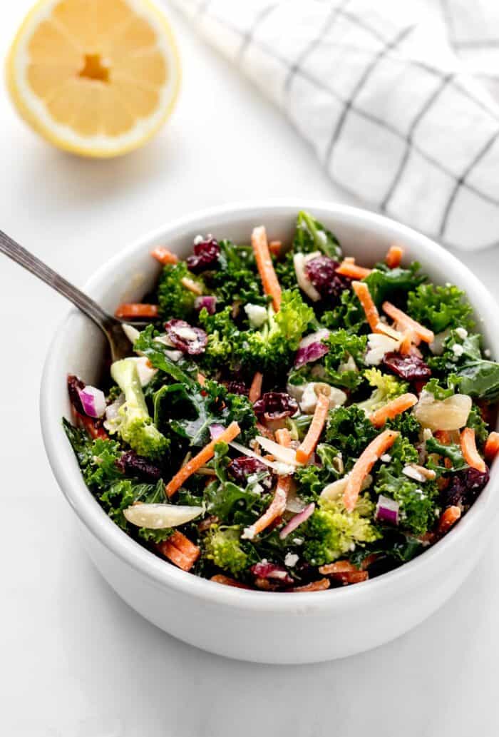 Kale Broccoli Salad - Haute & Healthy Living