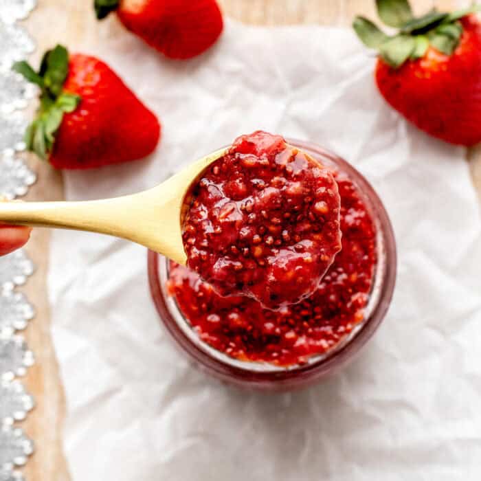 Low Sugar Strawberry Chia Seed Jam Recipe - Haute & Healthy Living