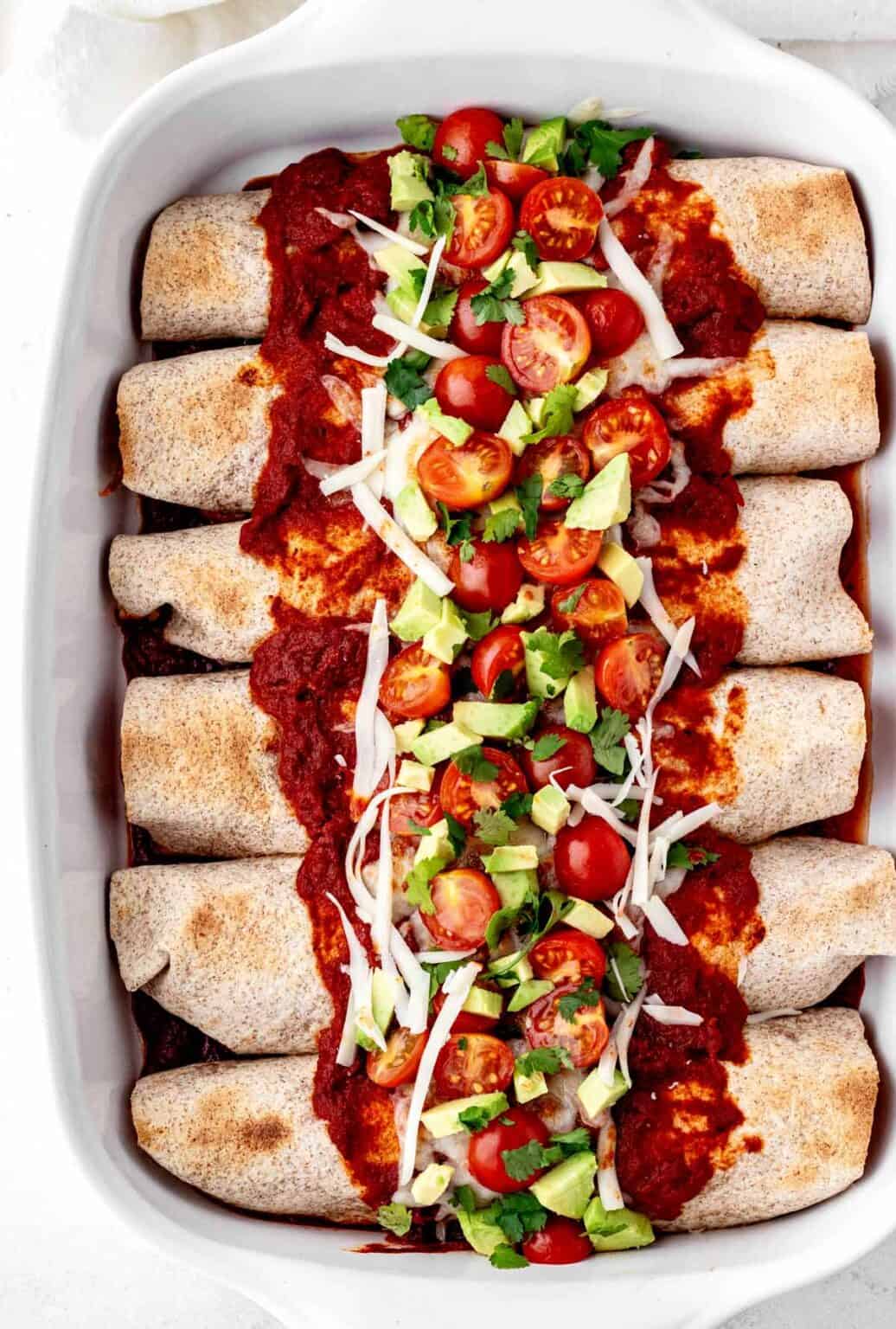 Healthy Chicken Enchiladas {High Protein} - Haute & Healthy Living